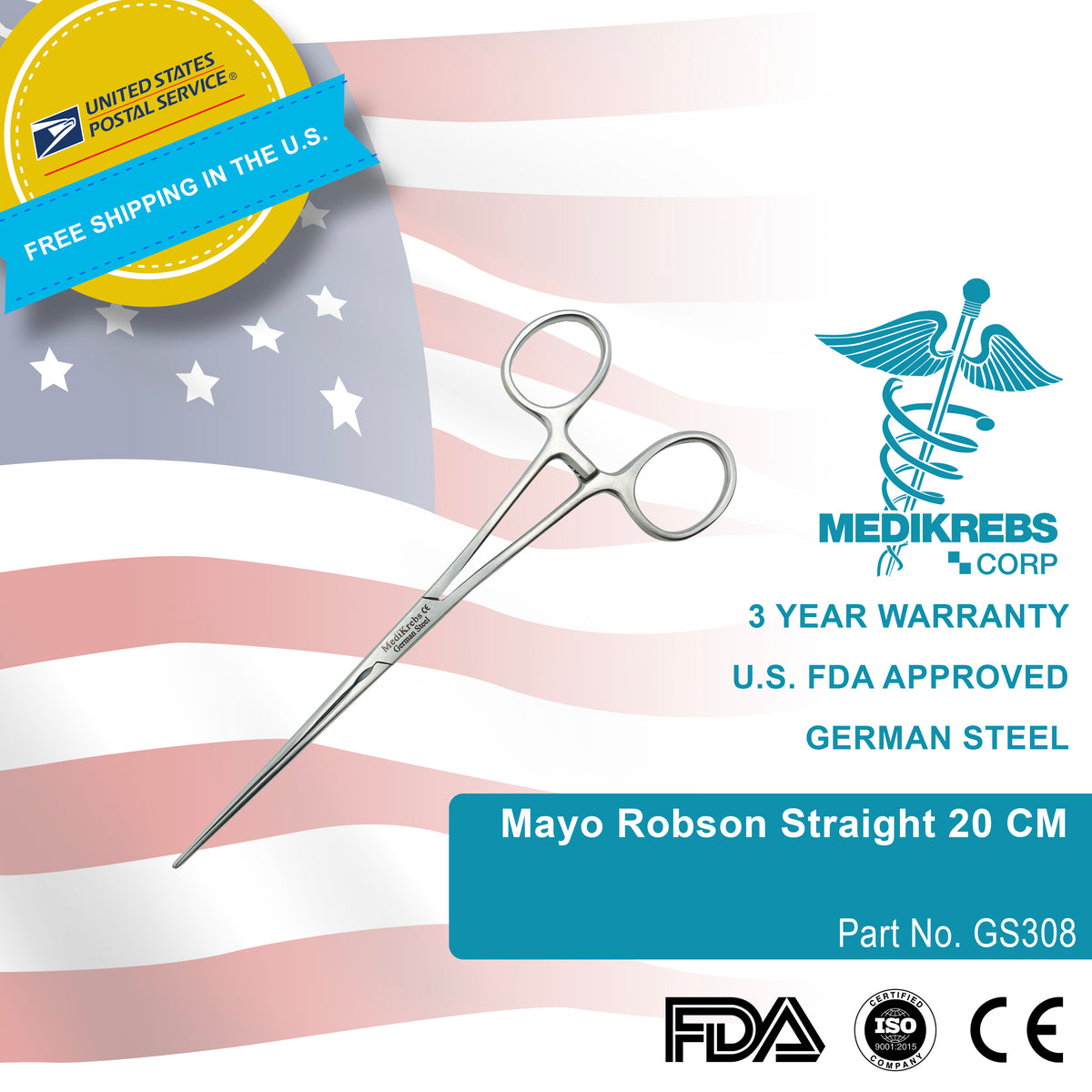 Mayo Robson Intestinal Clamp Forceps Straight 20 cm German Steel ...