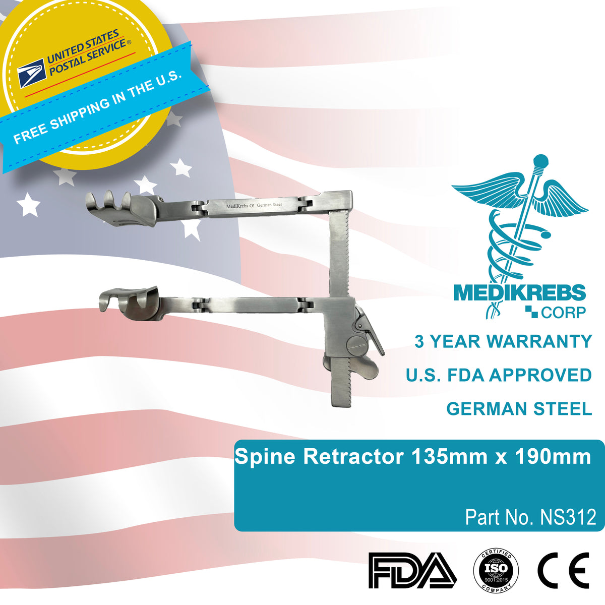 Medikrebs Spine Retractor Neurosurgery Instruments German Steel ...